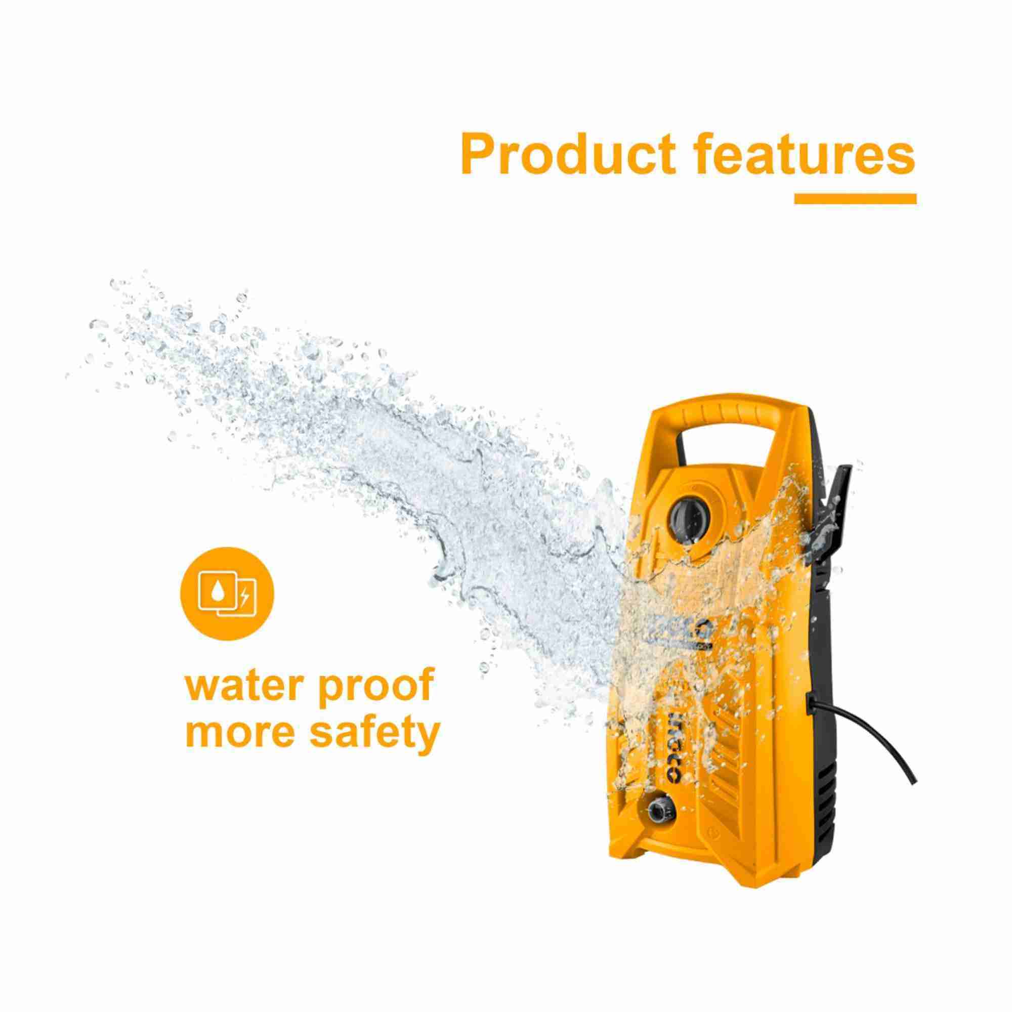 Hidrolavadora 1400w + Shampunera Ingco Carros Autos Camiones - Importaciones Hibrida Tienda Oficial