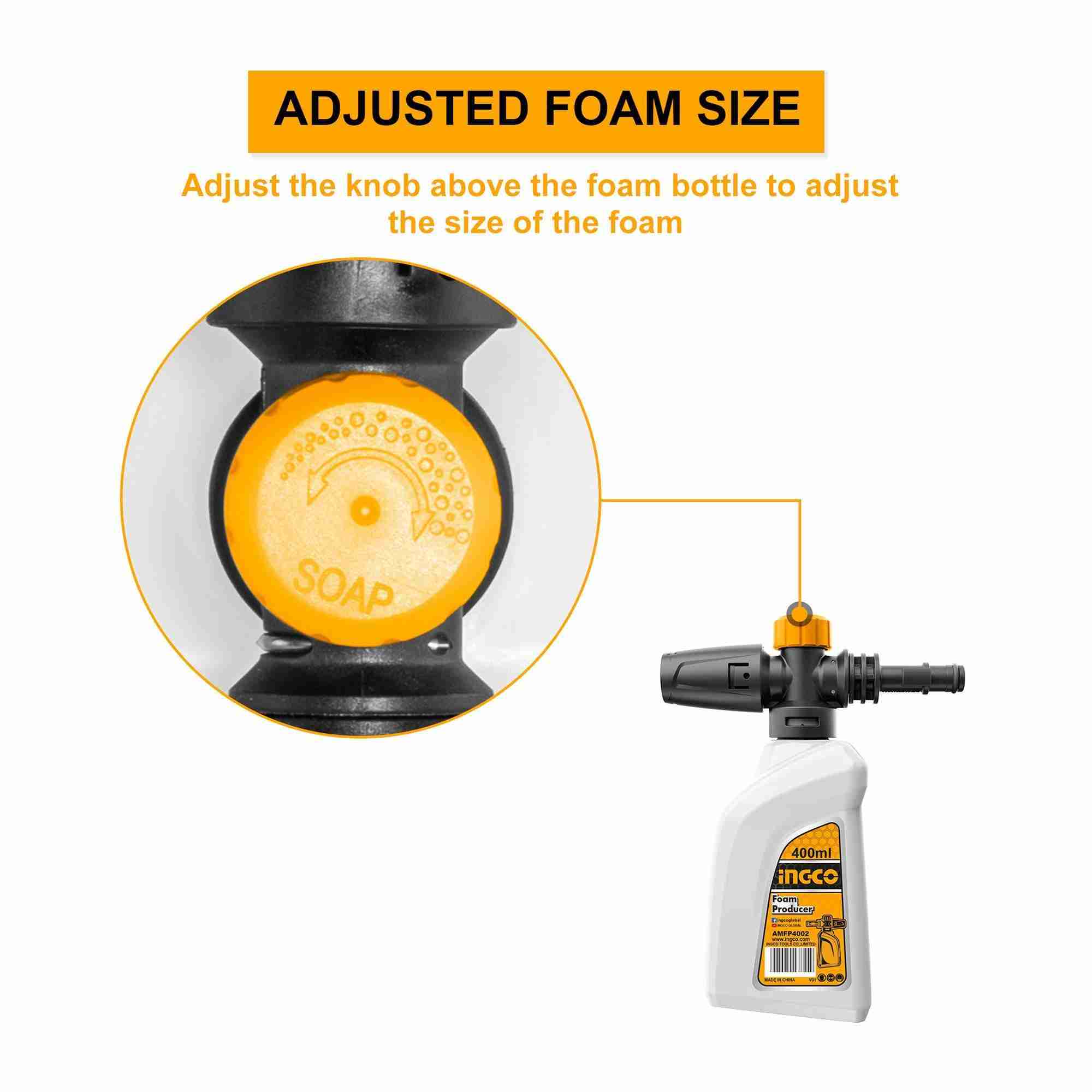 Hidrolavadora 1400w + Shampunera Ingco Carros Autos Camiones - Importaciones Hibrida Tienda Oficial