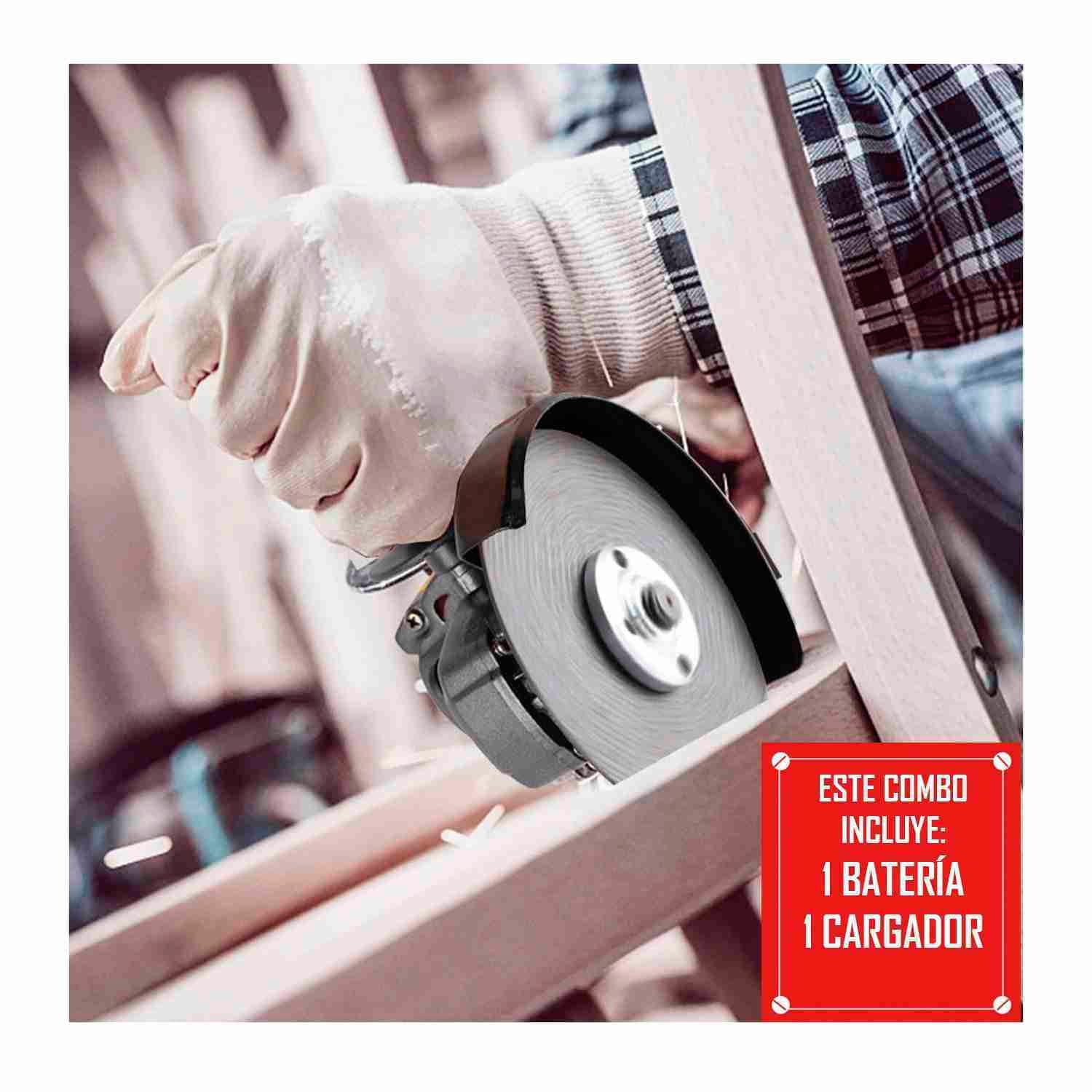 Amoladora Angular 4 1/2' + Atornillador 20v Inalámbrico Bat ...