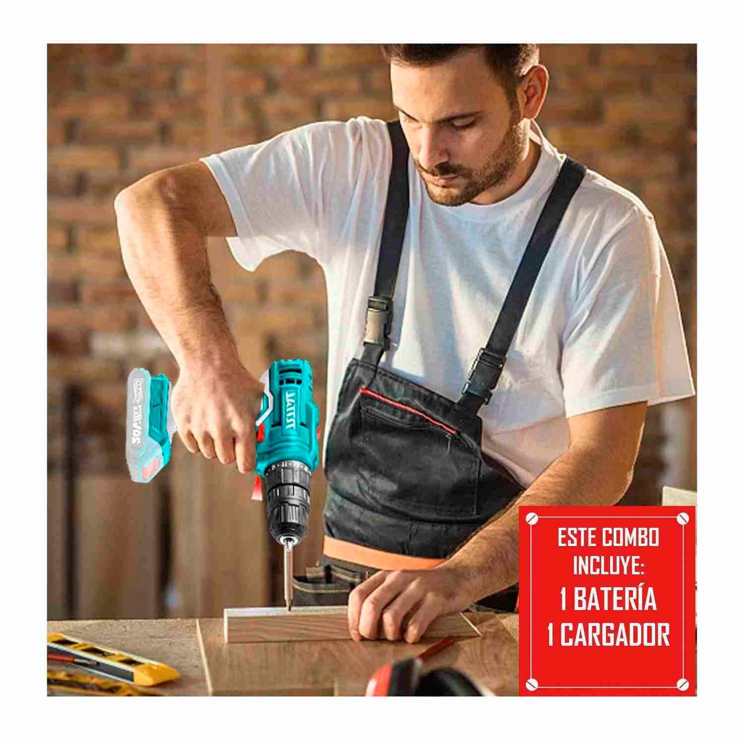 Amoladora Angular 4 1/2' + Atornillador 20v Inalámbrico Bat ...