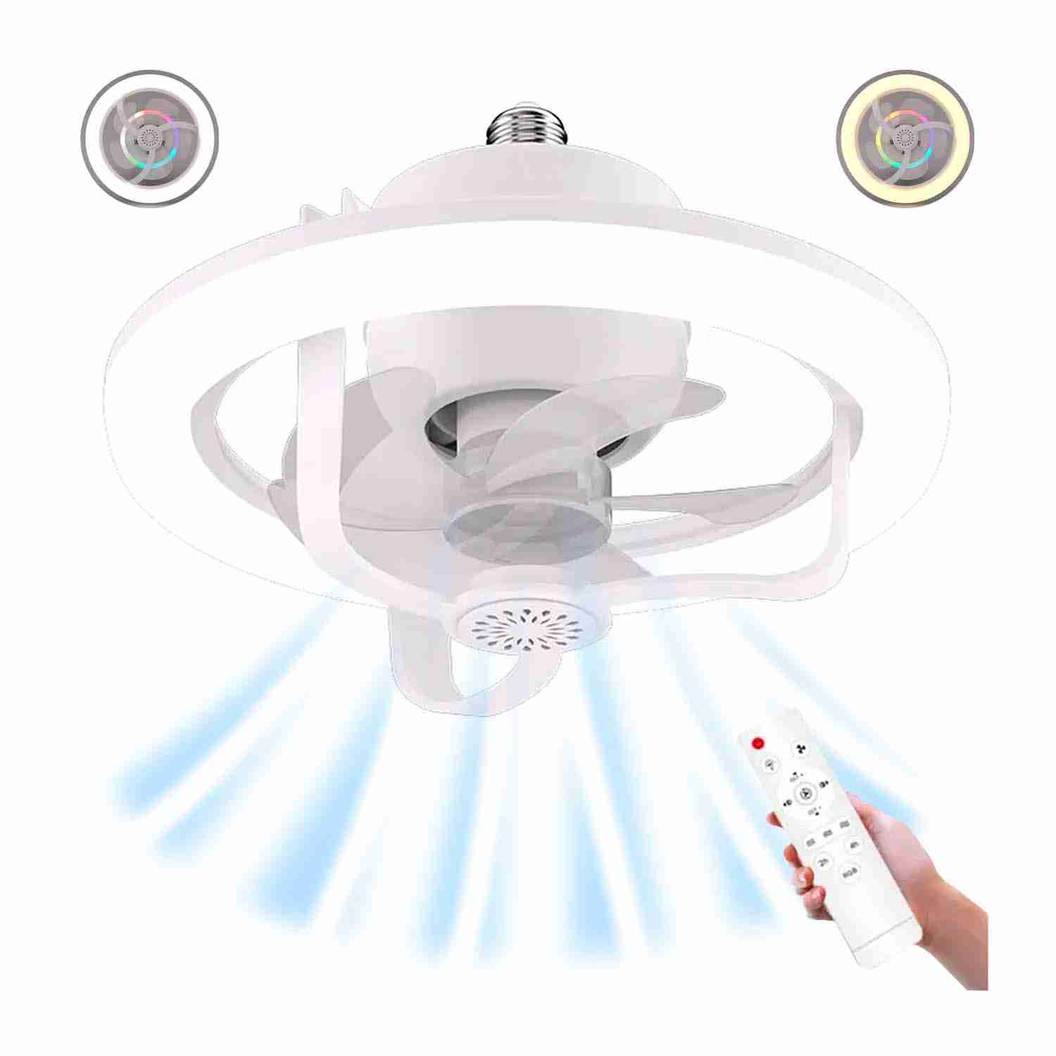 FOCO VENTILADOR DE TECHO RGB GIRATORIO 360° CONTROL LUZ LED - 360-ROTATION - Importaciones ...