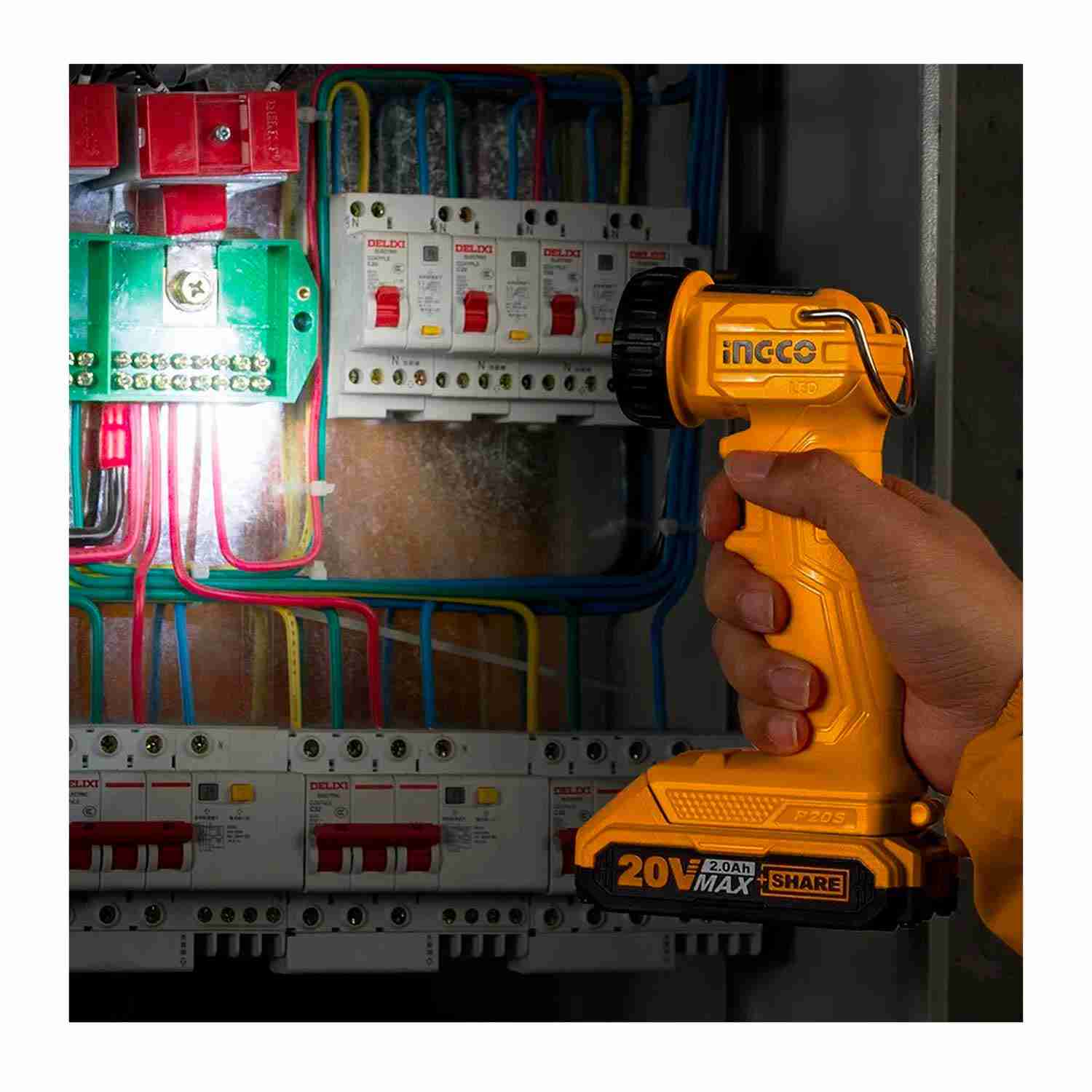 SET TALADRO ATORNILLADOR + AMOLADORA + LINTERNA INGCO PUNTAS ...