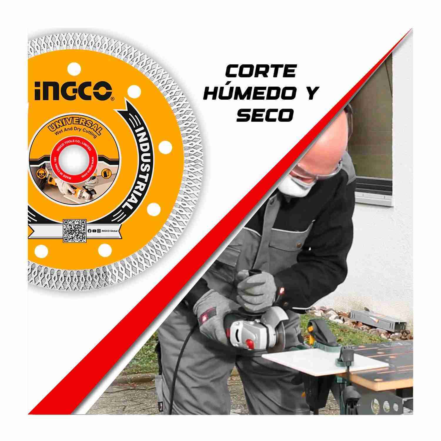 DISCO DIAMANTADO CORTE 4½'' INGCO AMOLADORA CERÁMICA AZULEJO ...