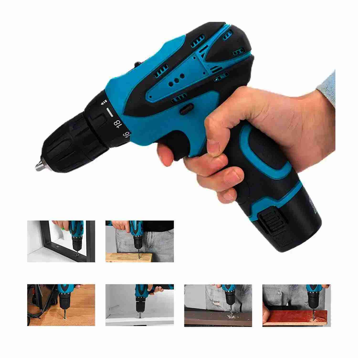 TALADRO ATORNILLADOR 12V+ ADAPTADOR MOTOSIERRA+ EXTENSOR ...