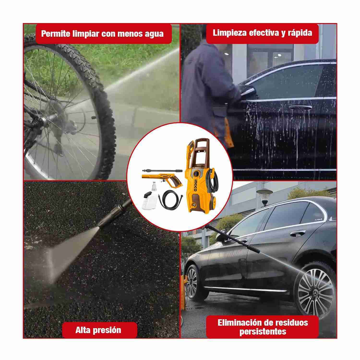 HIDROLAVADORA ELÉCTRICA 2000W INGCO CARWASH HPWR20018 - Importaciones Hibrida Tienda Oficial