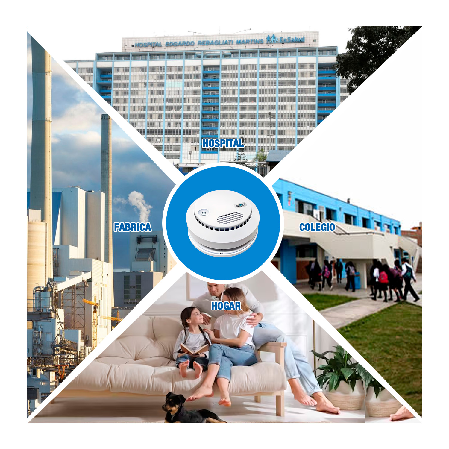 Detector De Humo Alarma Sonoro Batería 9v Home Light - 46280 ...