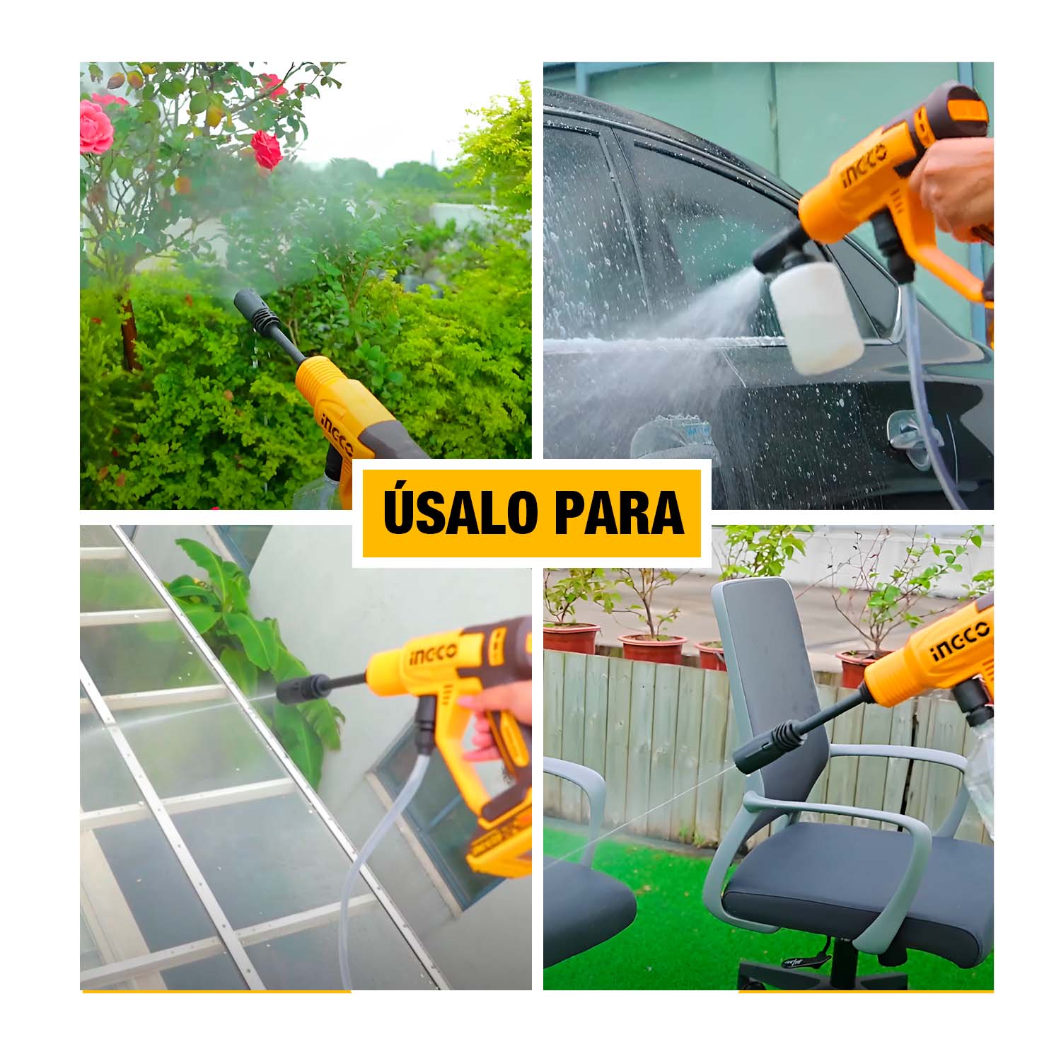 HIDROLAVADORA INALÁMBRICA INGCO 20V P20S BAT 2.0AH CPWLI20362 ...