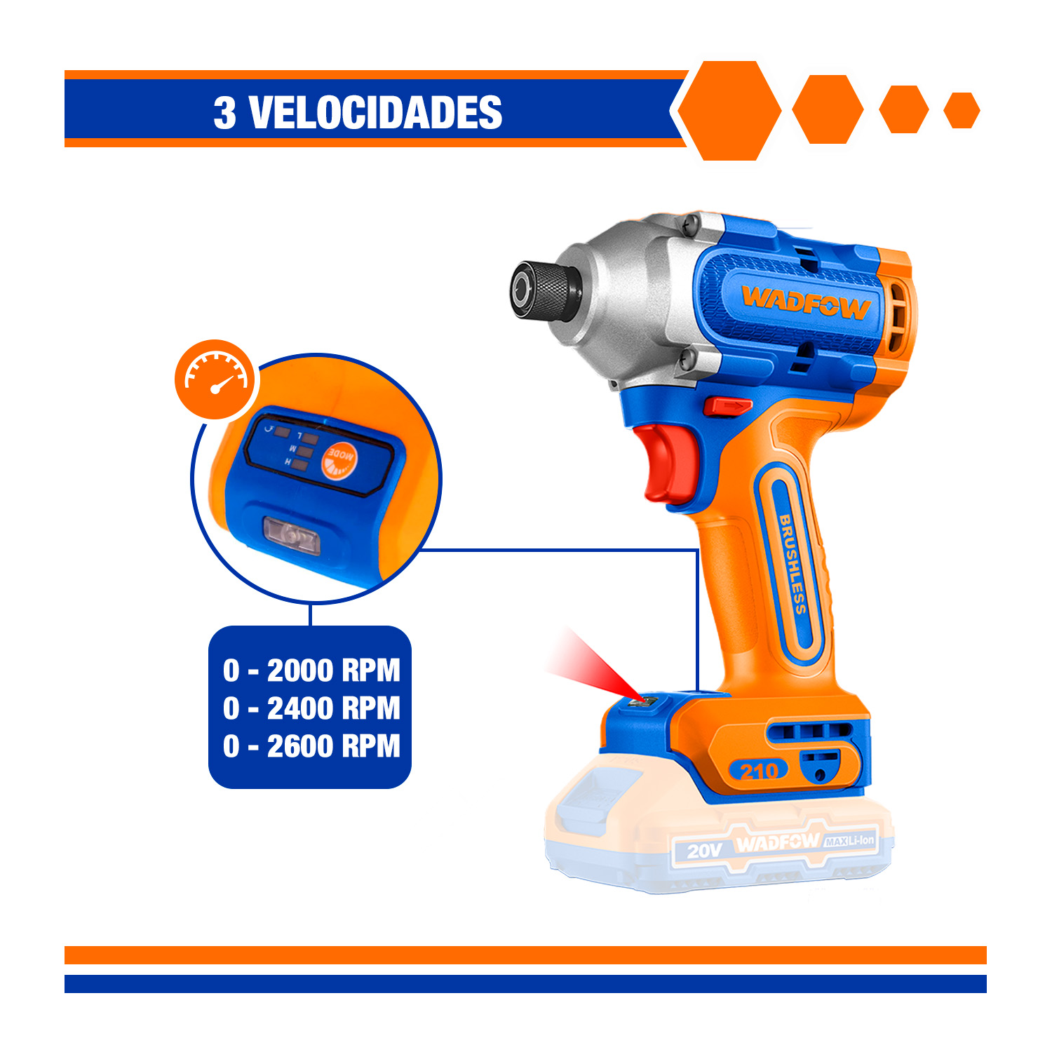 Atornillador Impacto 210nm Inalámbrico 20v Bat/car- Wcd2b21 ...