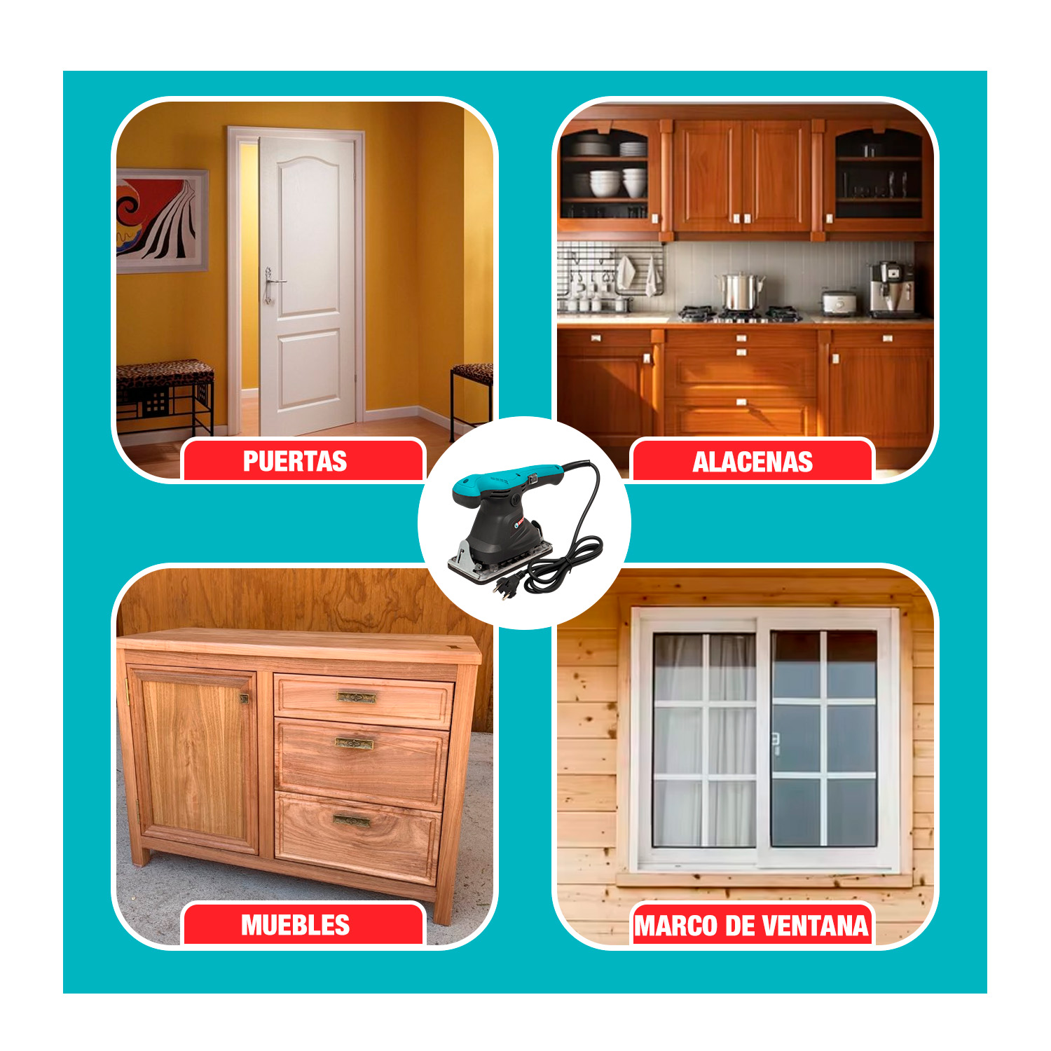 Lijadora Orbital 240w + Lija Biyoti Madera/pintura-byt-os127 - Importaciones Hibrida Tienda Oficial